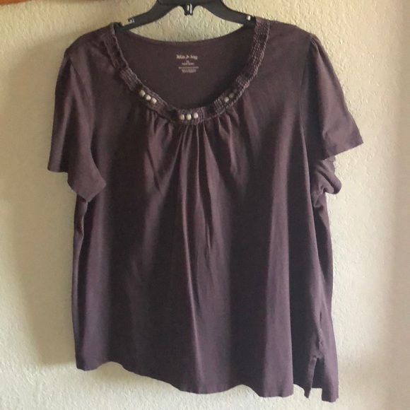 White Stag | Tops | White Stag 2x Brown Embellished Tshirt | Poshmark